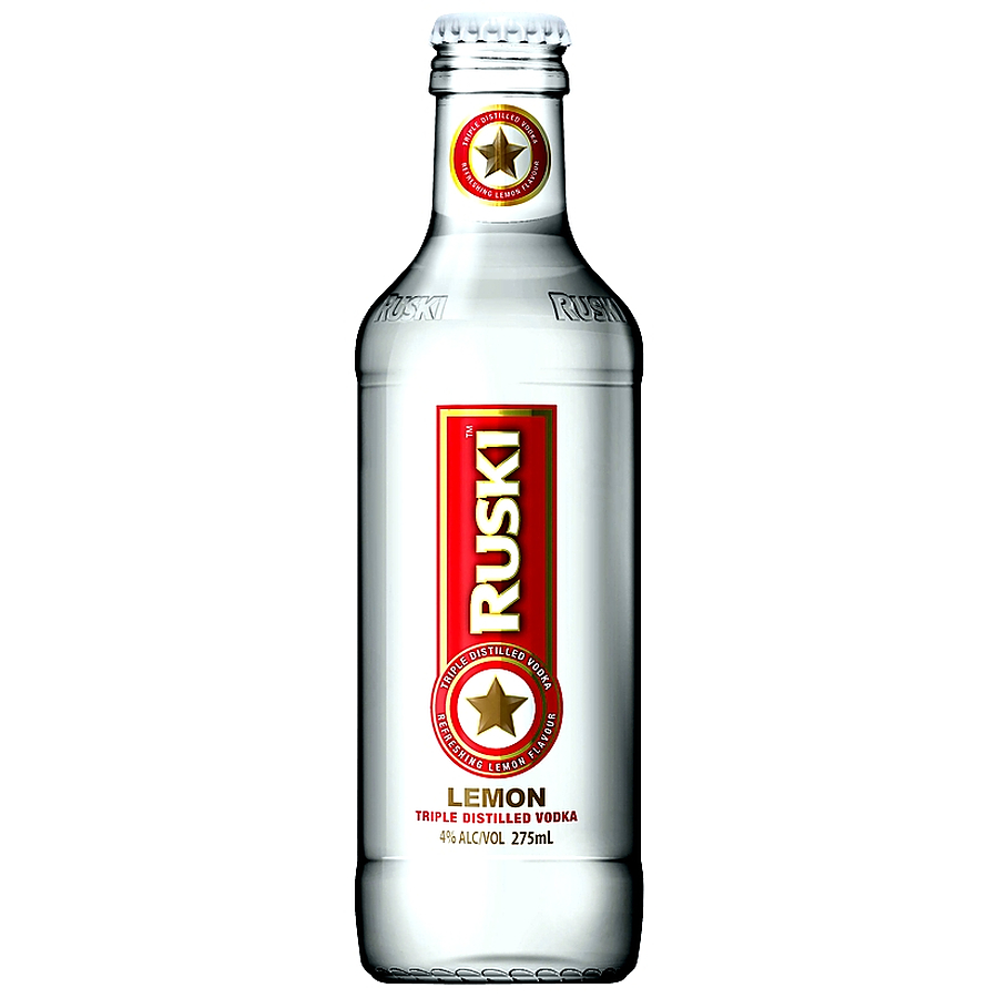 Ruski Lemon 4% 275ml Bottle - Ready To Drink - Premix