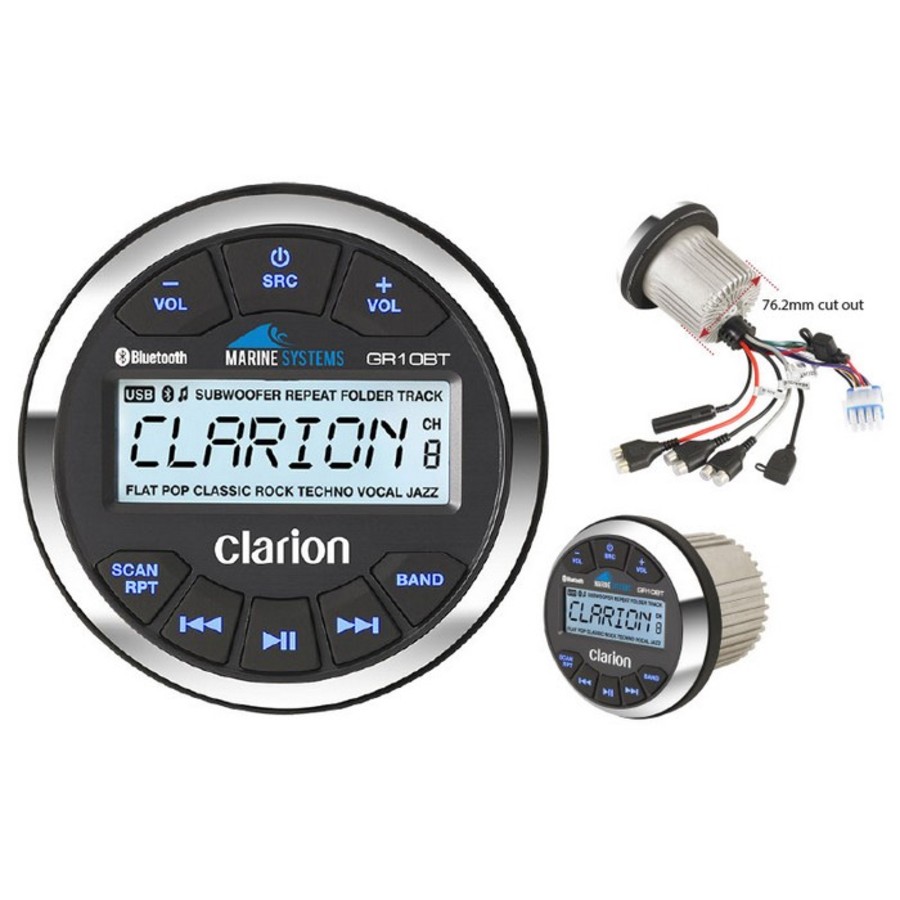 Clarion GR10BT - Marine USB/MP3/WMA Receiver with Built-in Bluetooth